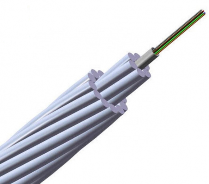 32 Core Opgw Wire , Aerial Above Ground Fiber Optic Cable