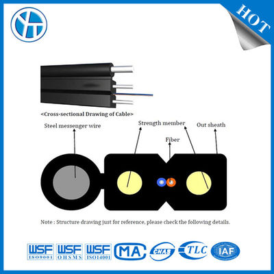 Outdoor Frp Ftth Aerial Drop Cable , 12 Core Fiber Drop Wire