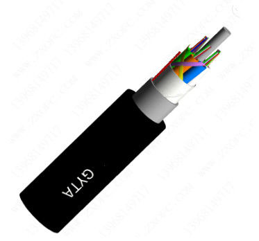 PBT Steel Armored Fiber Optic Cable , GYTA 24 Fiber Optic Cable